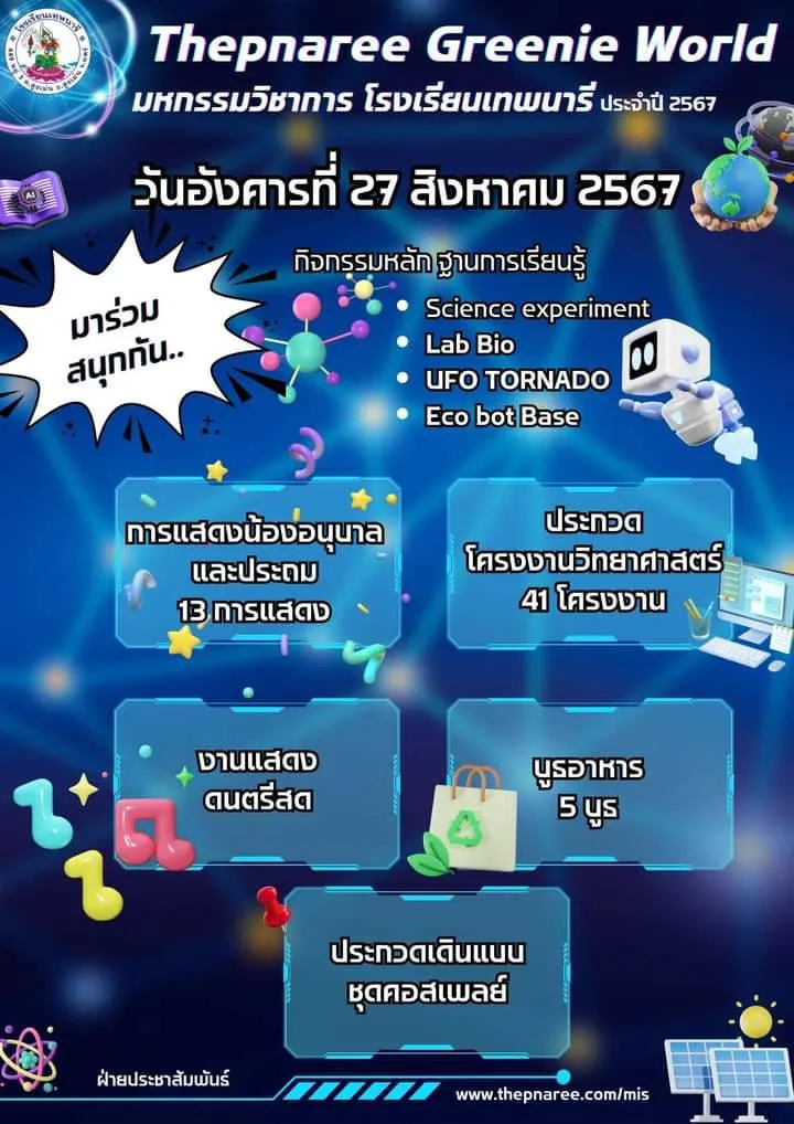รร.เทพนารี จัดสัปดาห์วันวิทยาศาสตร์ 27 สิงหาคม 2567