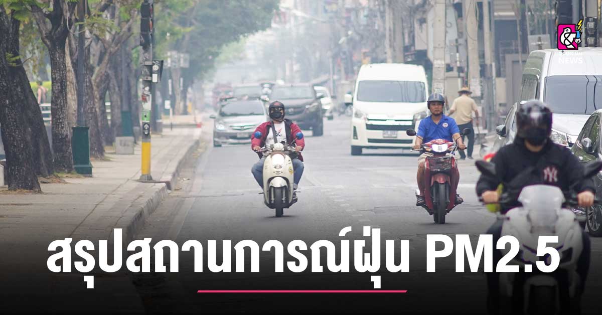 สรุปสถานการณ์ฝุ่น PM2.5 ประจำวันที่ 22 มีนาคม 2568